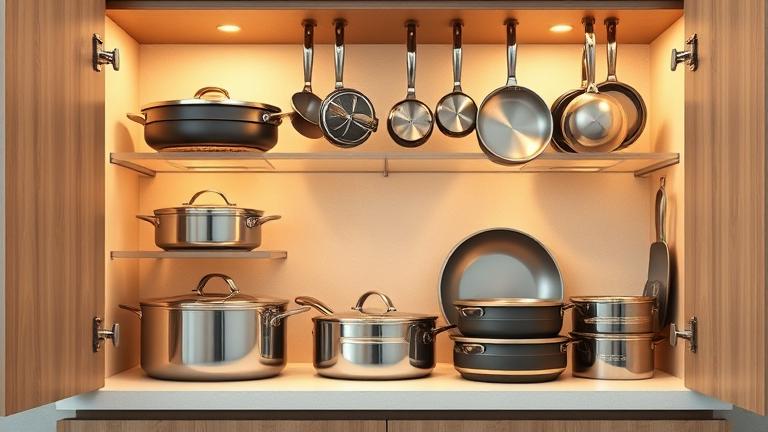 how to organize pots and pans in kitchen cabinets? - Test Food Kitchen